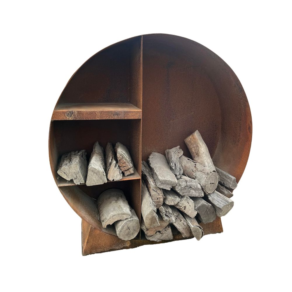 FIREWOOD RACK CORTEN STEEL | Daisy's Garden Supplies